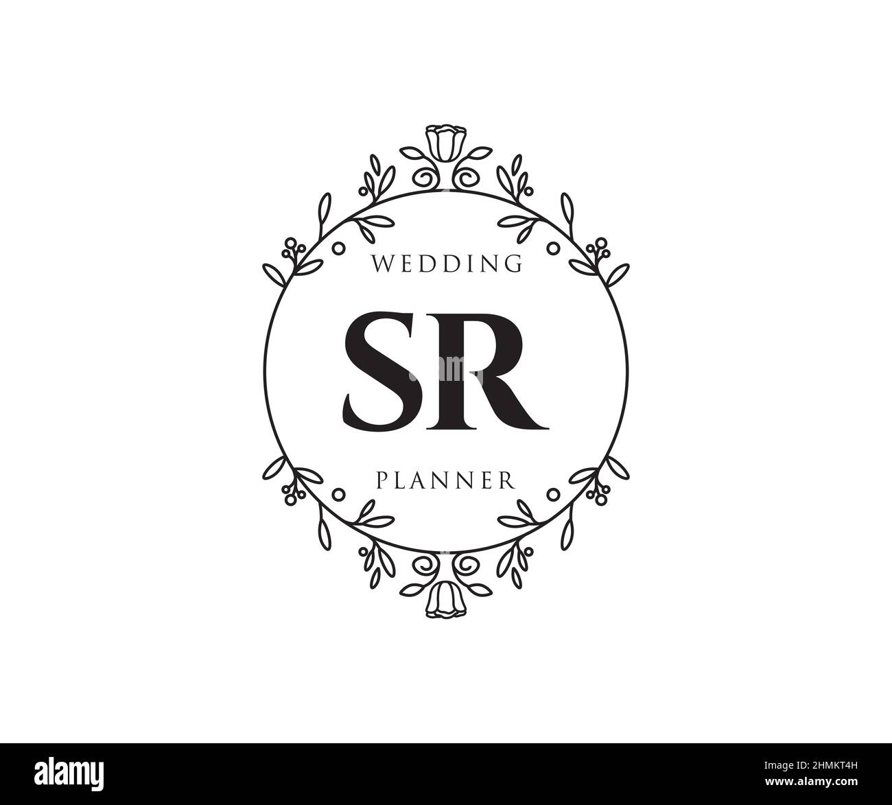 SR Initials letter Wedding monogram logos collection, hand drawn modern ...