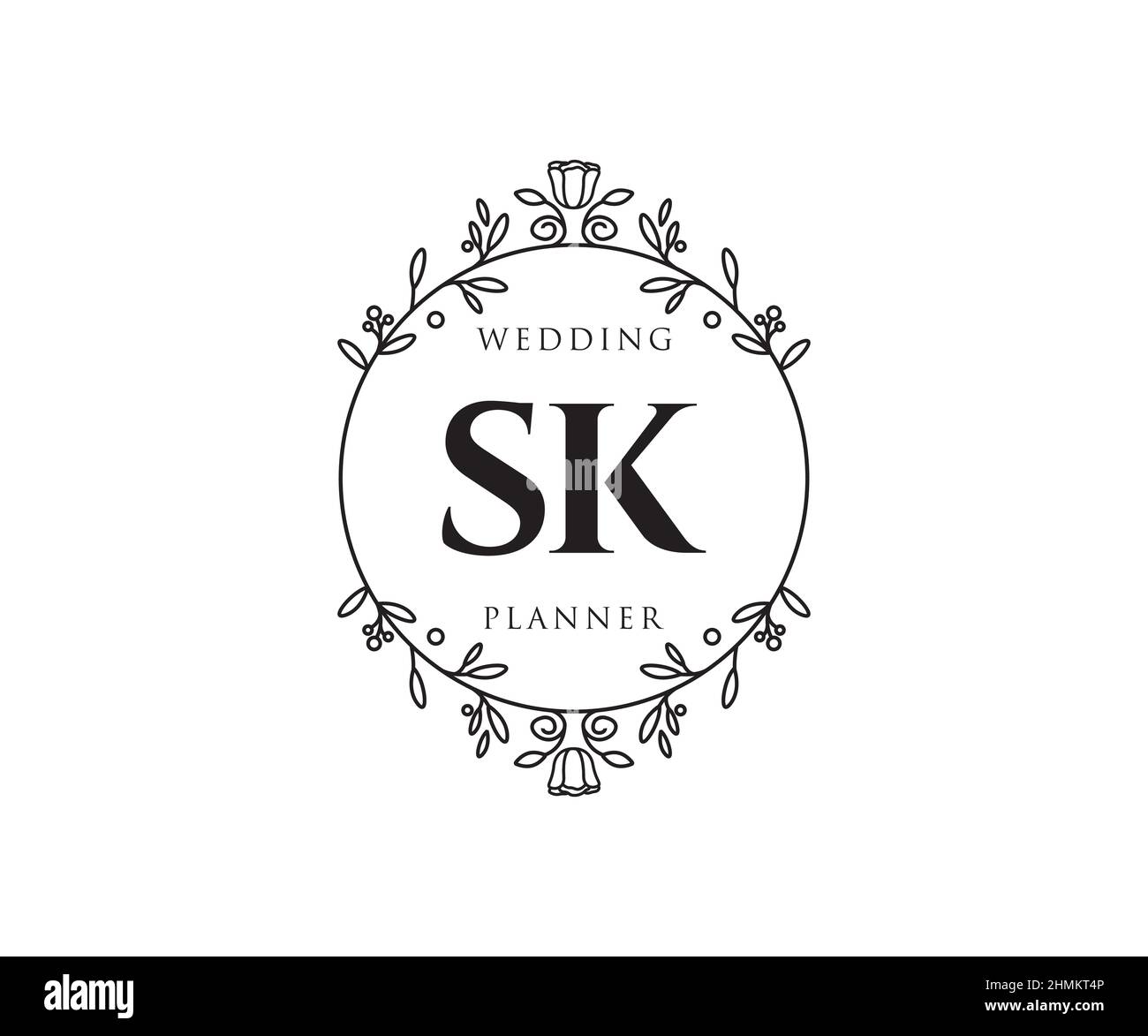 SK Initials letter Wedding monogram logos collection, hand drawn modern ...