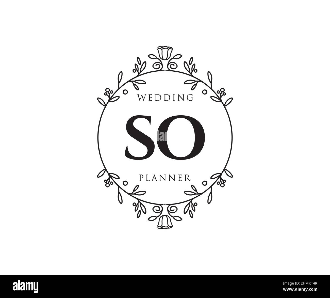 SO Initials letter Wedding monogram logos collection, hand drawn modern ...