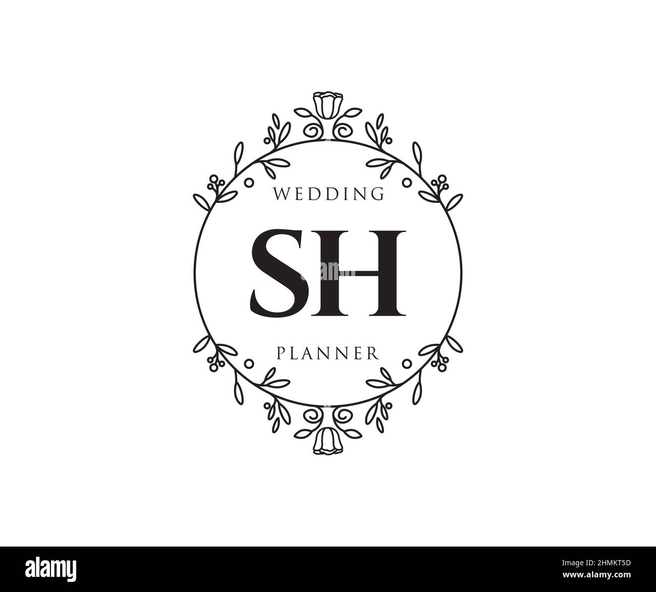 SH Initials letter Wedding monogram logos collection, hand drawn modern ...
