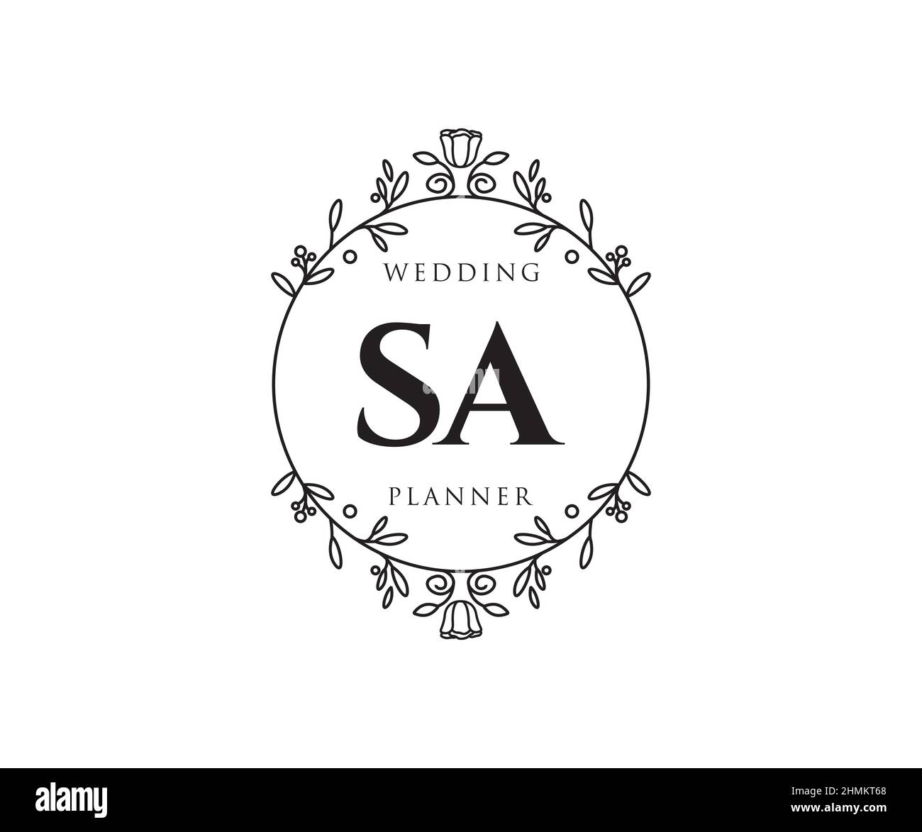 SA Initials letter Wedding monogram logos collection, hand drawn modern ...