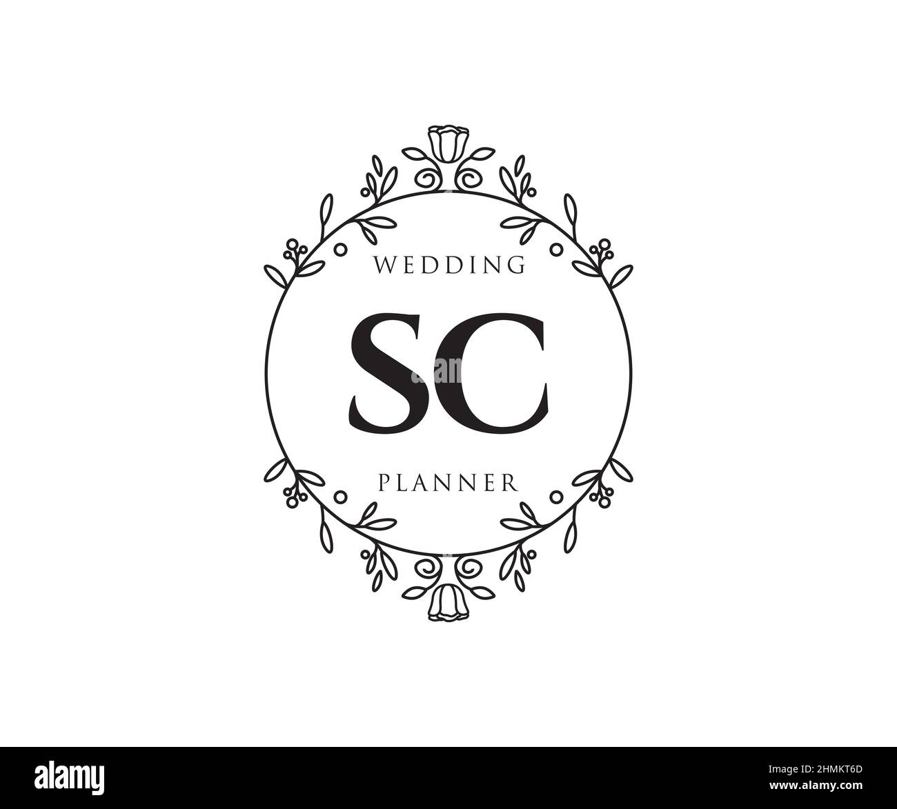 SC Initials letter Wedding monogram logos collection, hand drawn modern ...