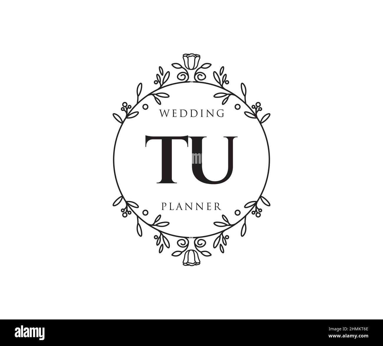 TU Initials letter Wedding monogram logos collection, hand drawn modern ...