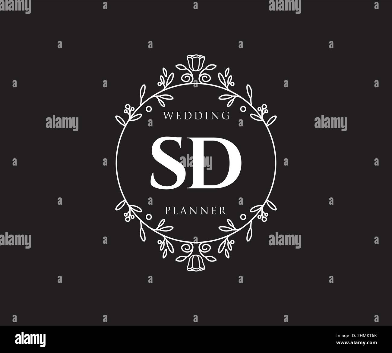 SD Initials letter Wedding monogram logos collection, hand drawn modern ...