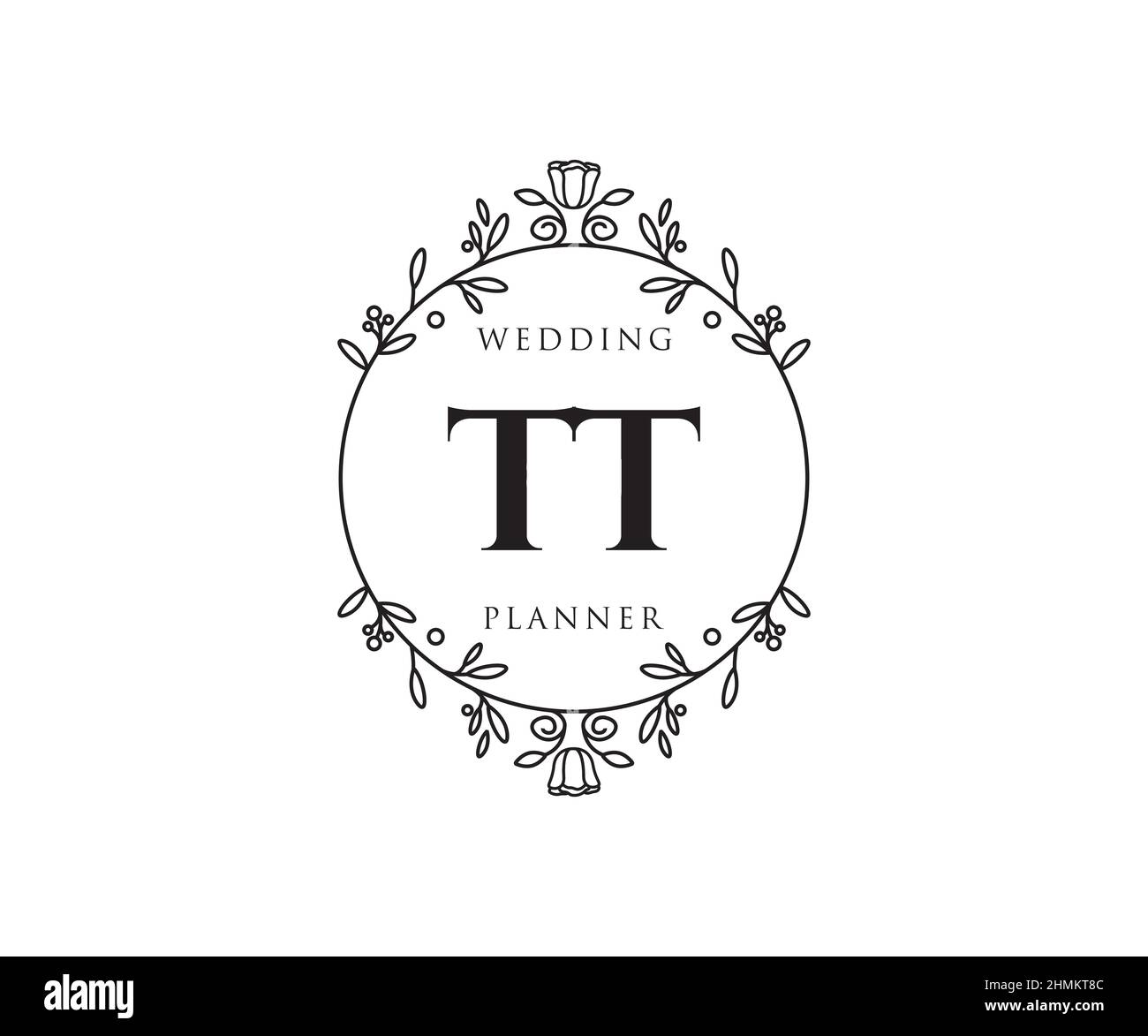 TT Initials letter Wedding monogram logos collection, hand drawn modern ...