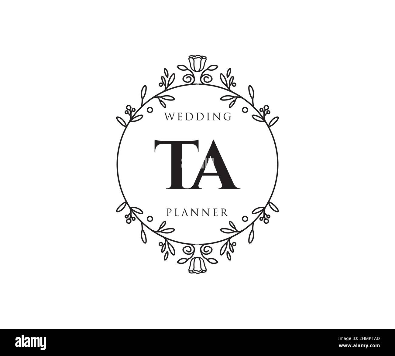 TA Initials letter Wedding monogram logos collection, hand drawn modern ...