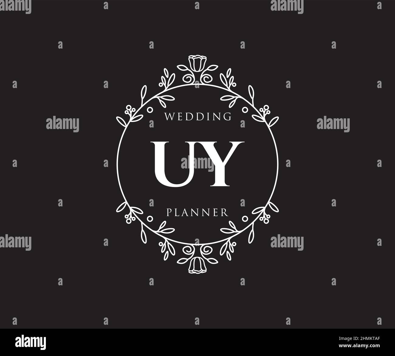 UY Initials letter Wedding monogram logos collection, hand drawn modern ...