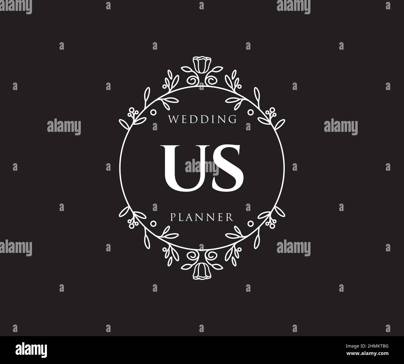 US Initials letter Wedding monogram logos collection, hand drawn modern ...