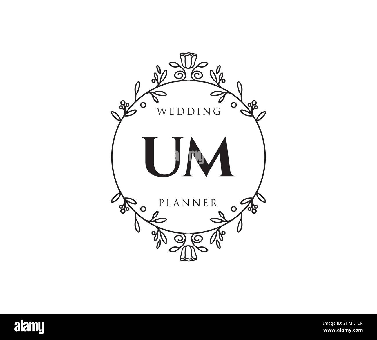UM Initials letter Wedding monogram logos collection, hand drawn modern ...