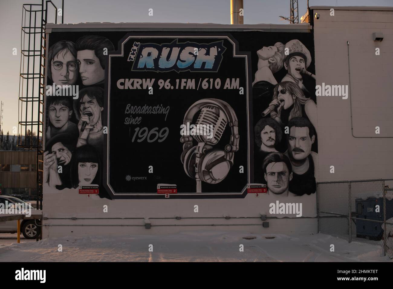 Rush radio station mural in Whitehorse, Yukon, Canada Stock Photo - Alamy