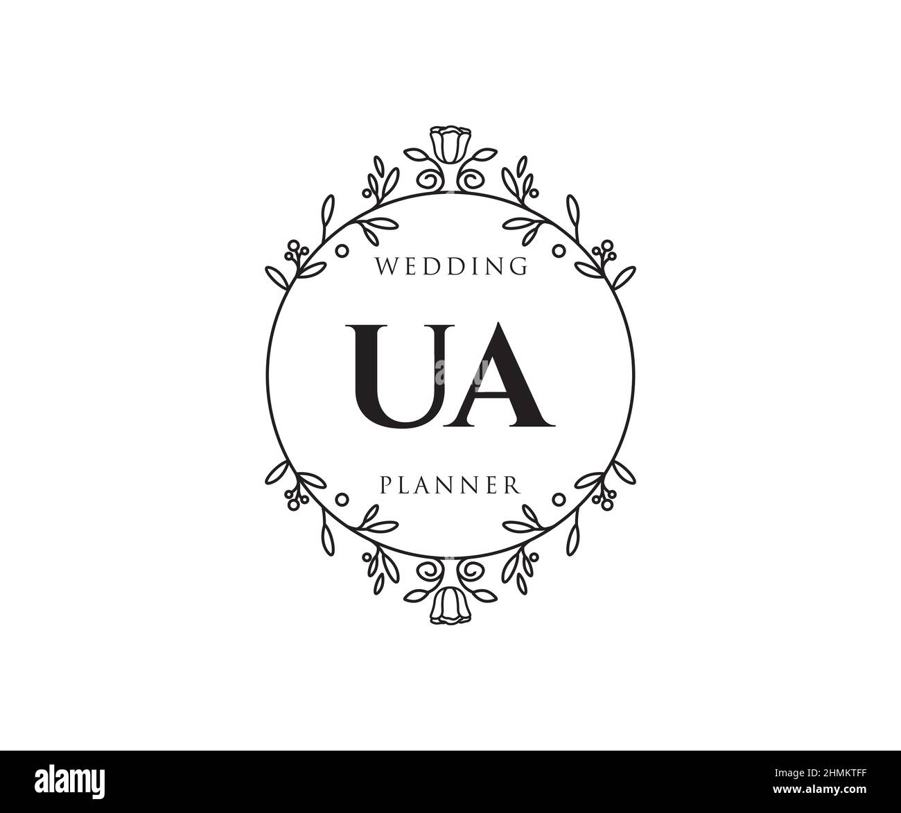 UA Initials letter Wedding monogram logos collection, hand drawn modern ...