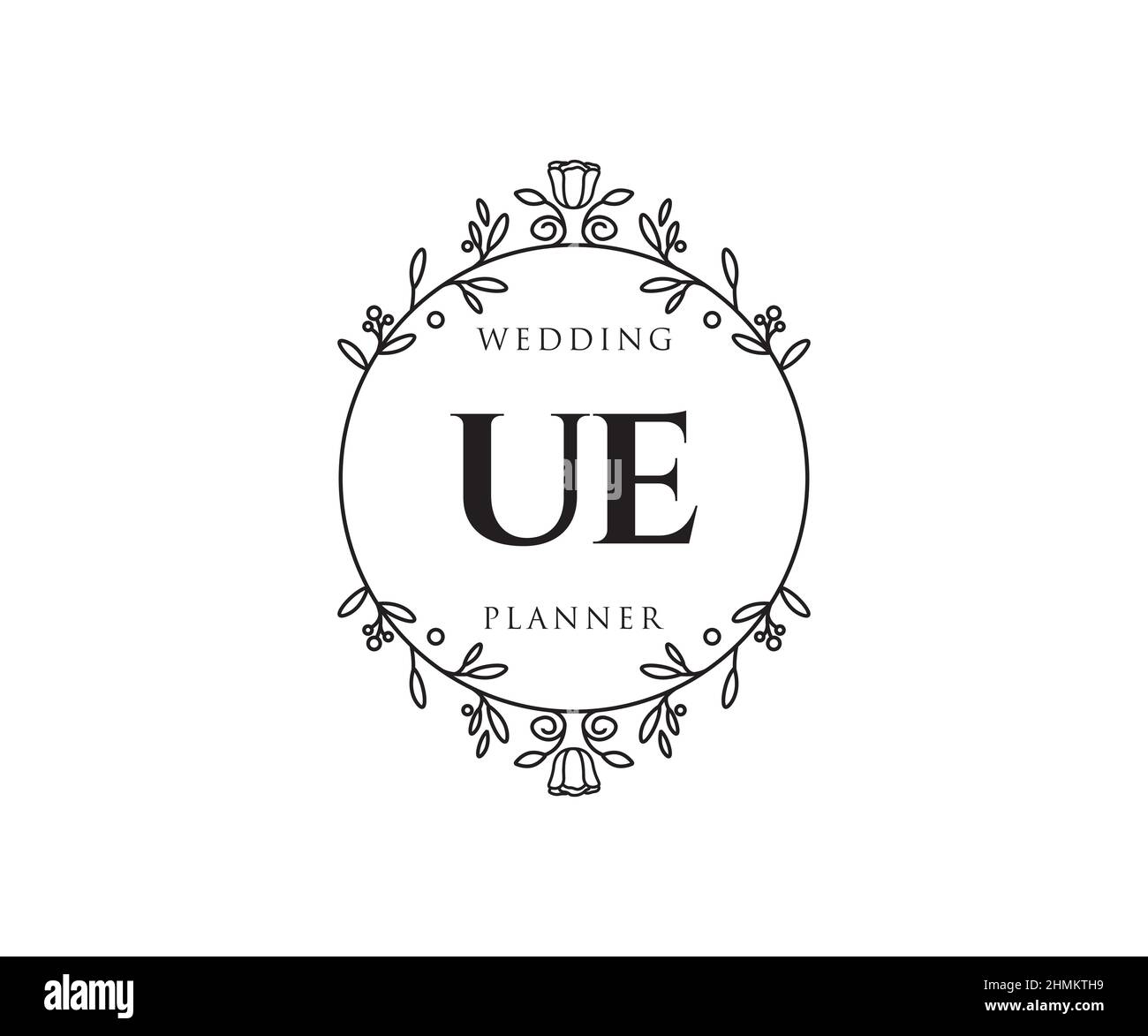 UE Initials letter Wedding monogram logos collection, hand drawn modern ...