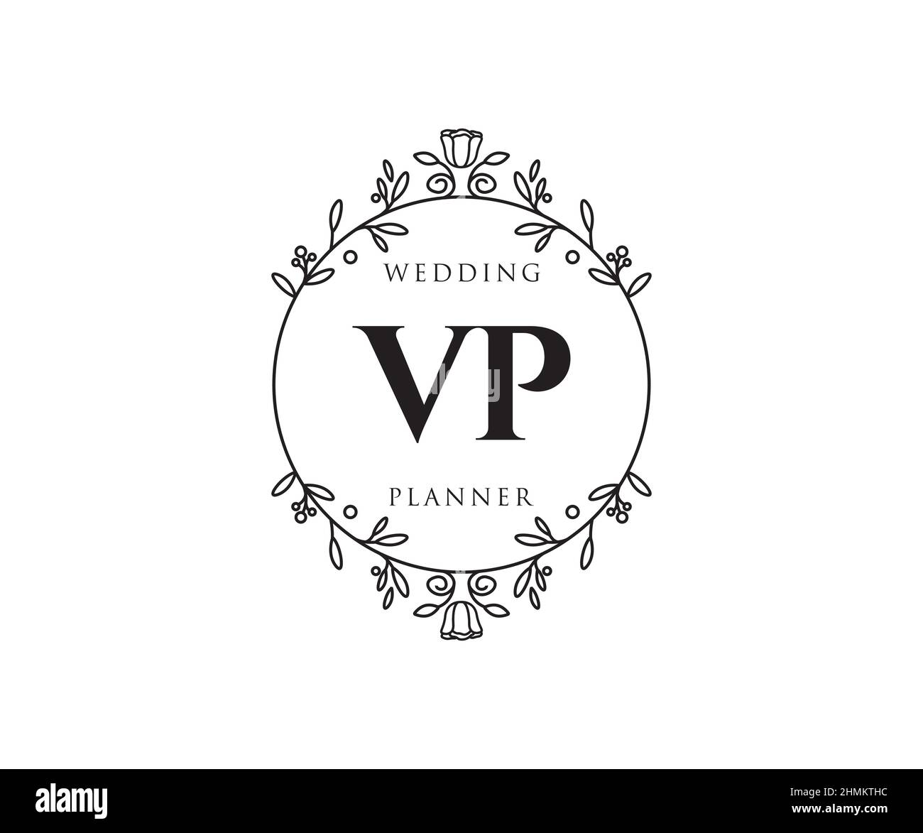 VP Initials letter Wedding monogram logos collection, hand drawn modern ...