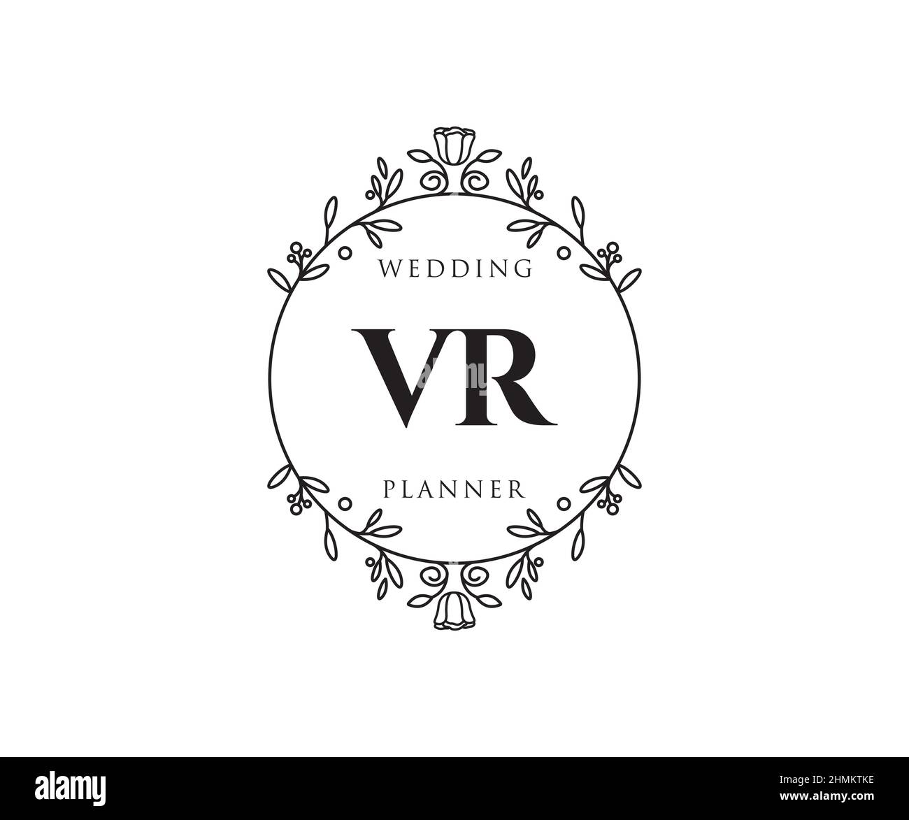 VR Initials letter Wedding monogram logos collection, hand drawn modern ...