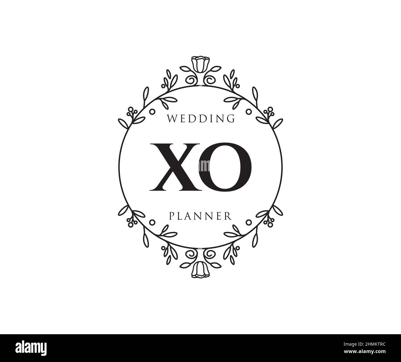 XO Initials letter Wedding monogram logos collection, hand drawn modern ...