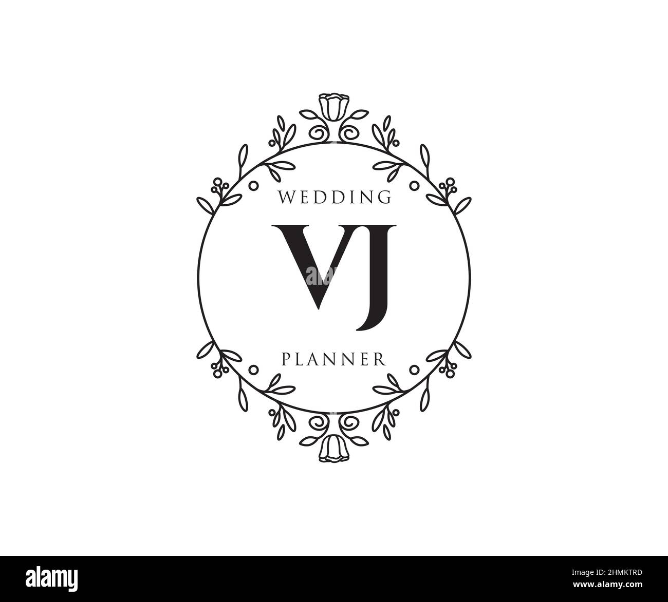 VJ Initials letter Wedding monogram logos collection, hand drawn modern ...