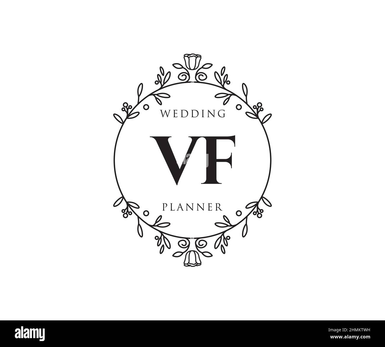 VF Initials letter Wedding monogram logos collection, hand drawn modern ...