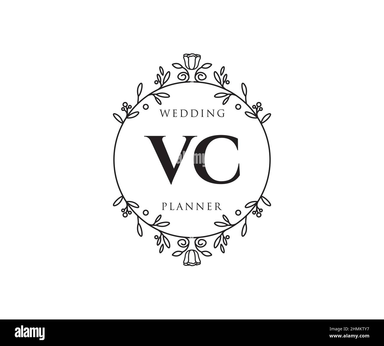 VC Initials letter Wedding monogram logos collection, hand drawn modern ...