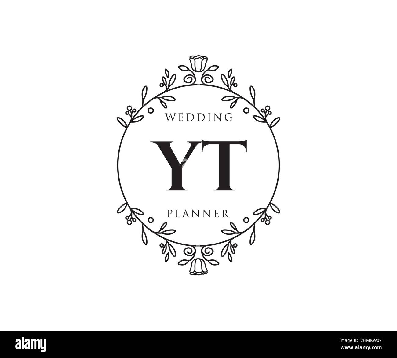 YT Initials letter Wedding monogram logos collection, hand drawn modern ...
