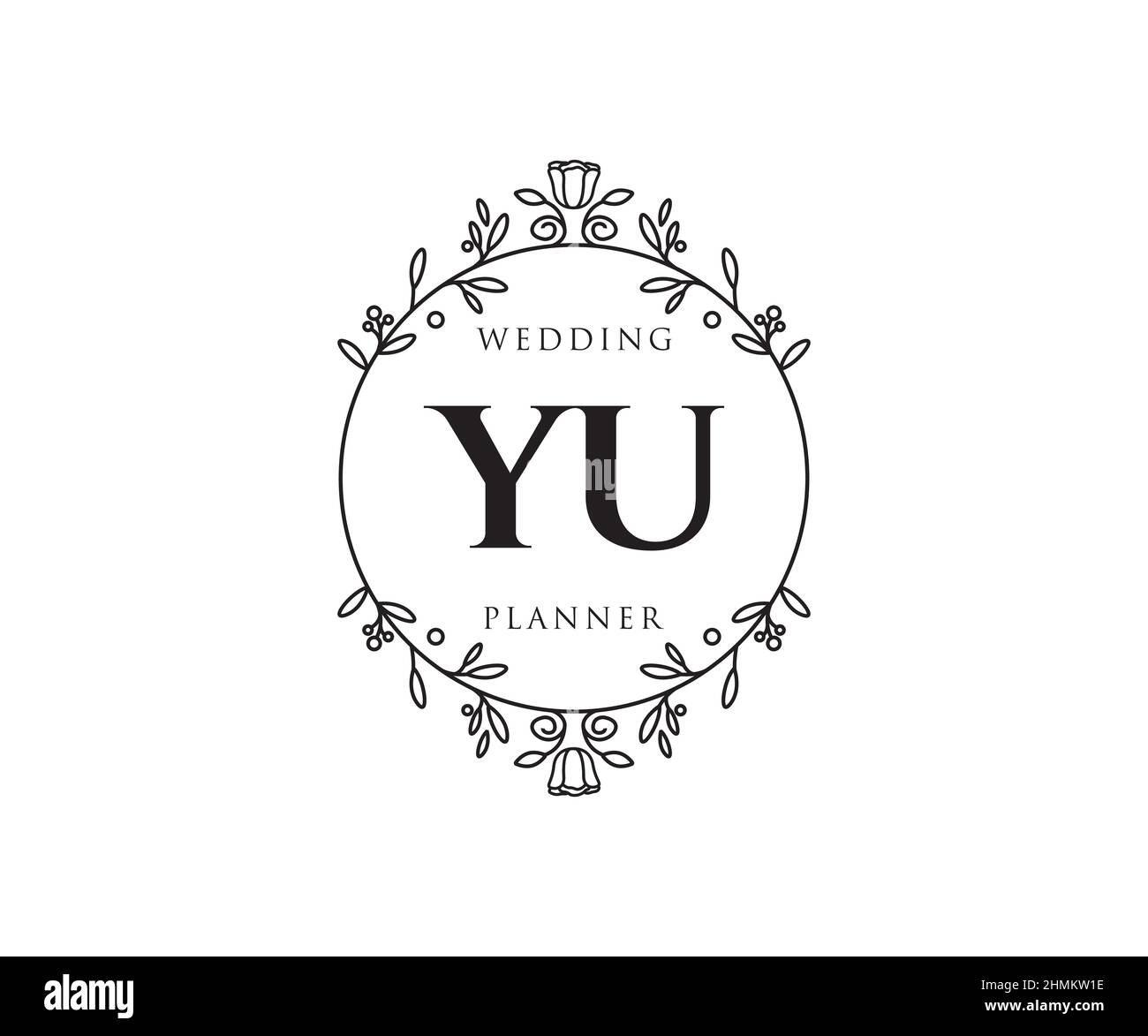 YU Initials letter Wedding monogram logos collection, hand drawn modern ...