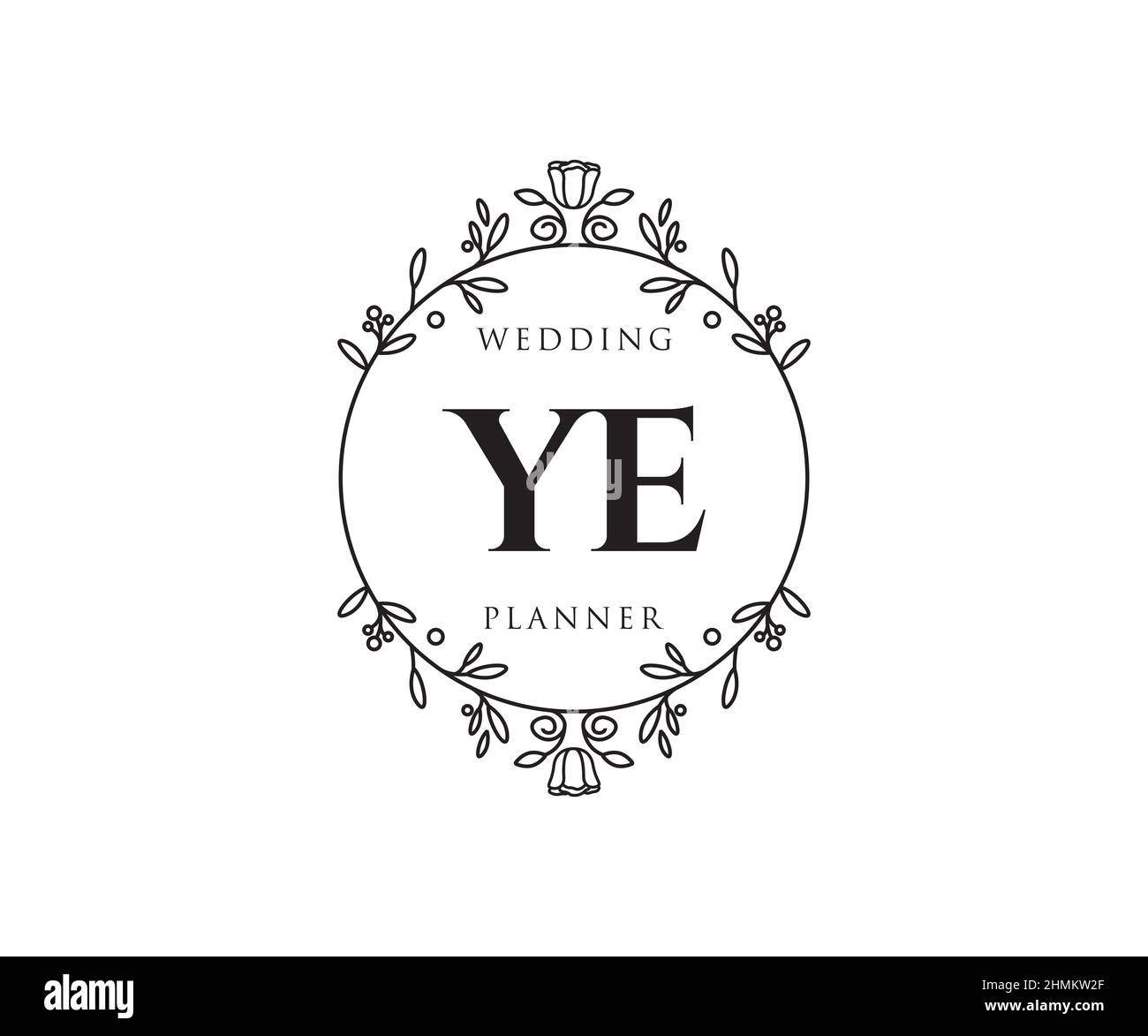 YE Initials letter Wedding monogram logos collection, hand drawn modern ...