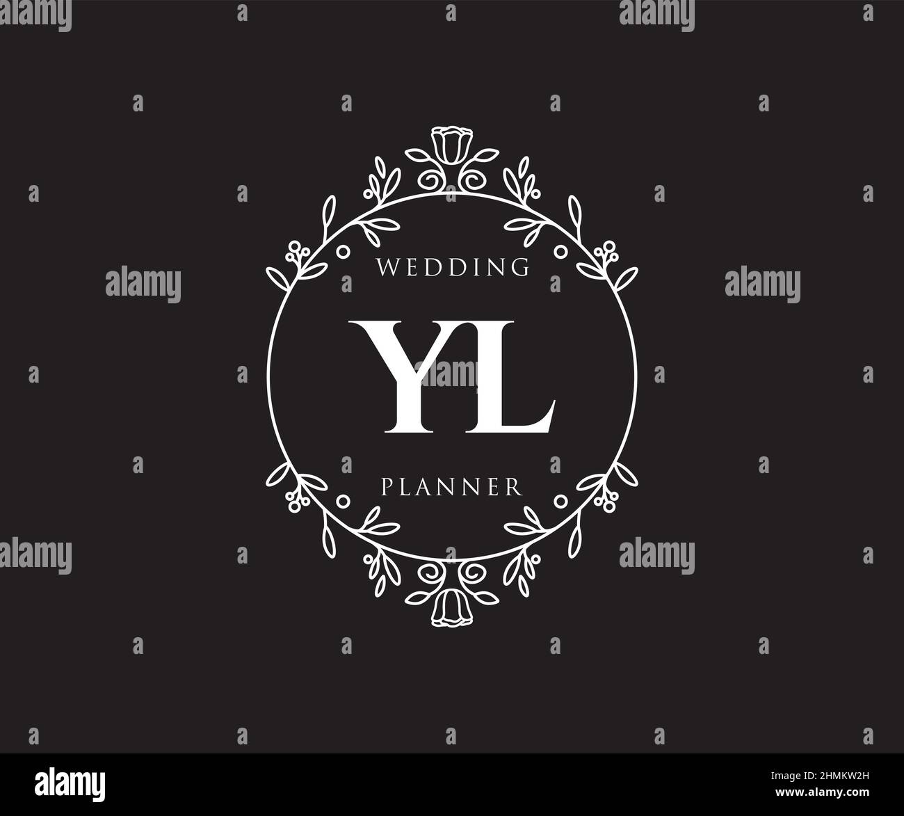 YL Initials letter Wedding monogram logos collection, hand drawn modern ...