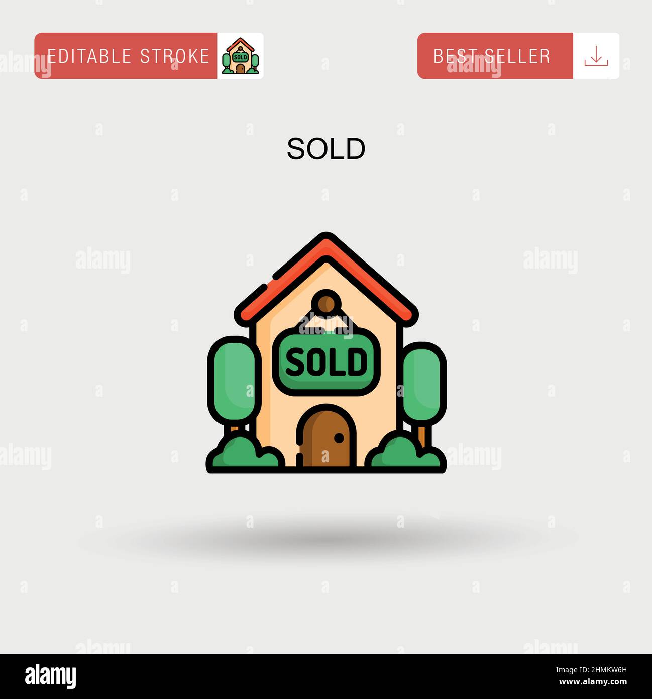 Sold Simple vector icon Stock Vector Image & Art - Alamy