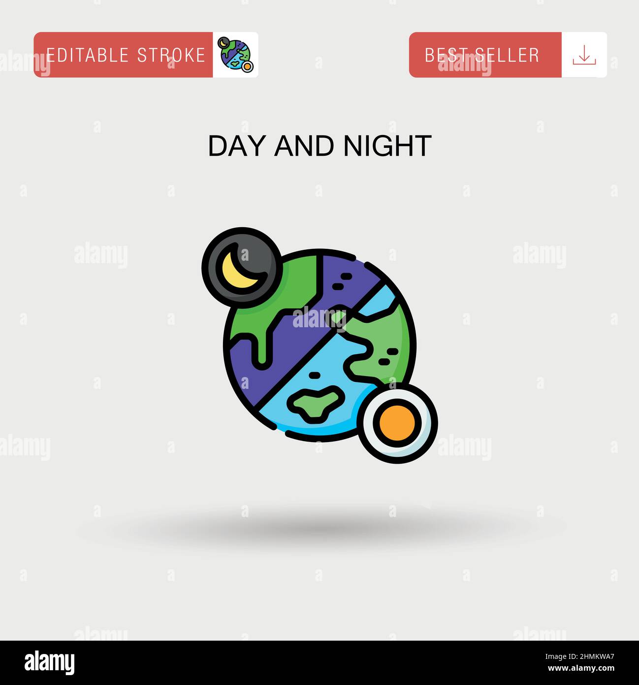 Sun moon vector icon Stock Vector Images - Alamy