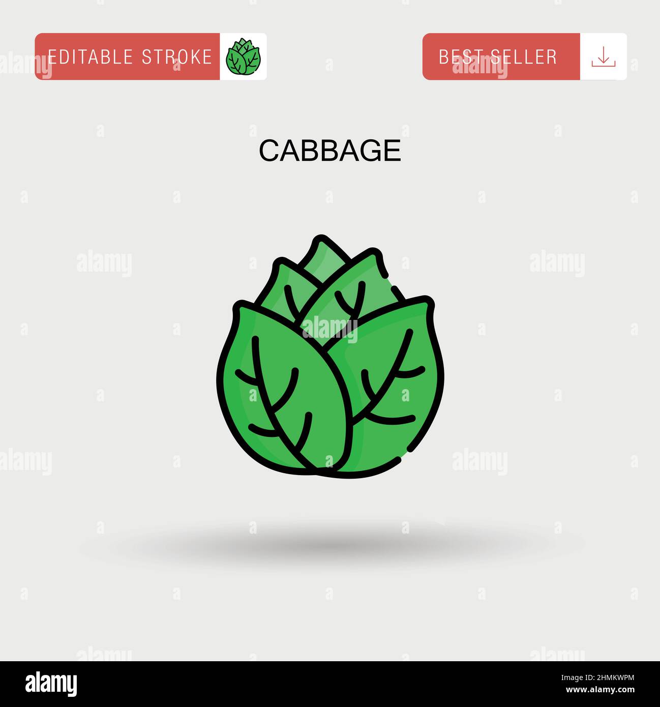 Cabbage Simple vector icon Stock Vector Image & Art - Alamy