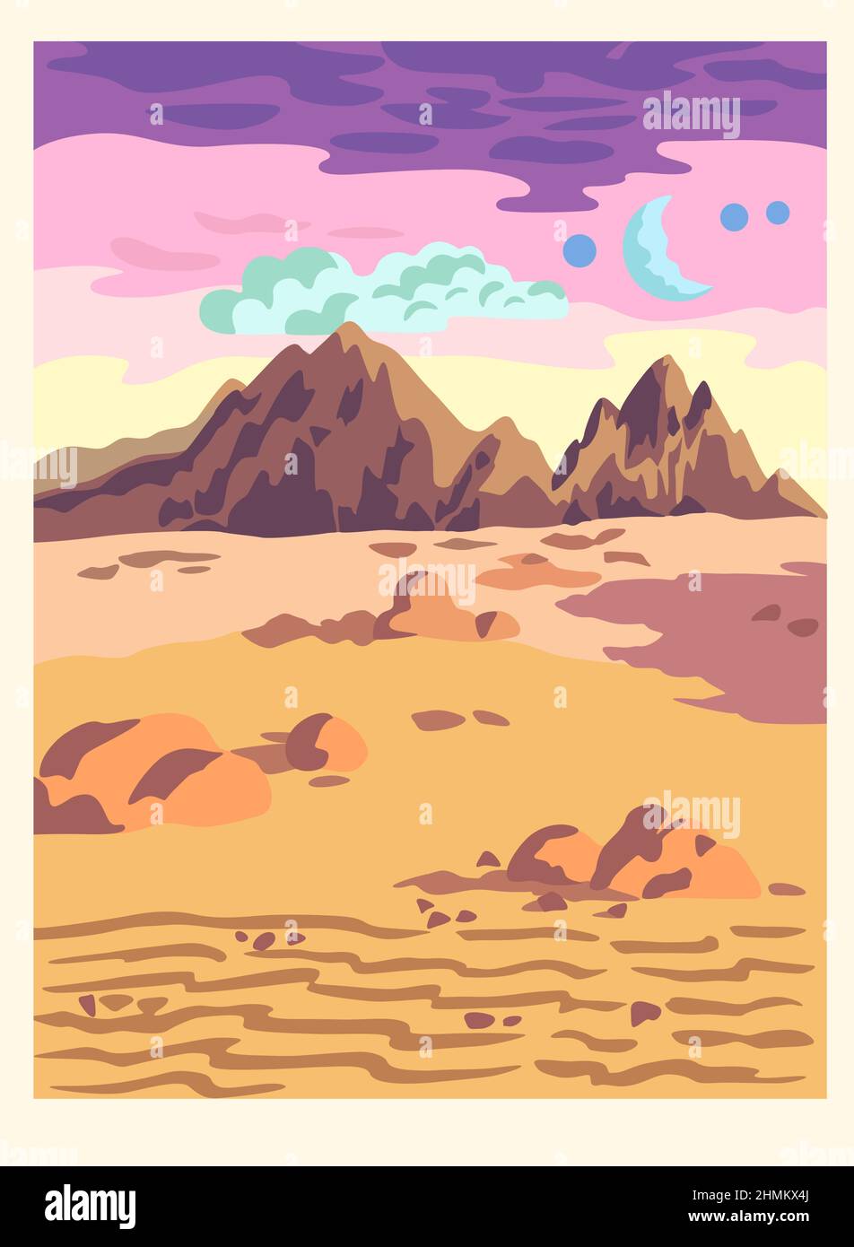 Colourful desert scene Stock Vector Images - Alamy
