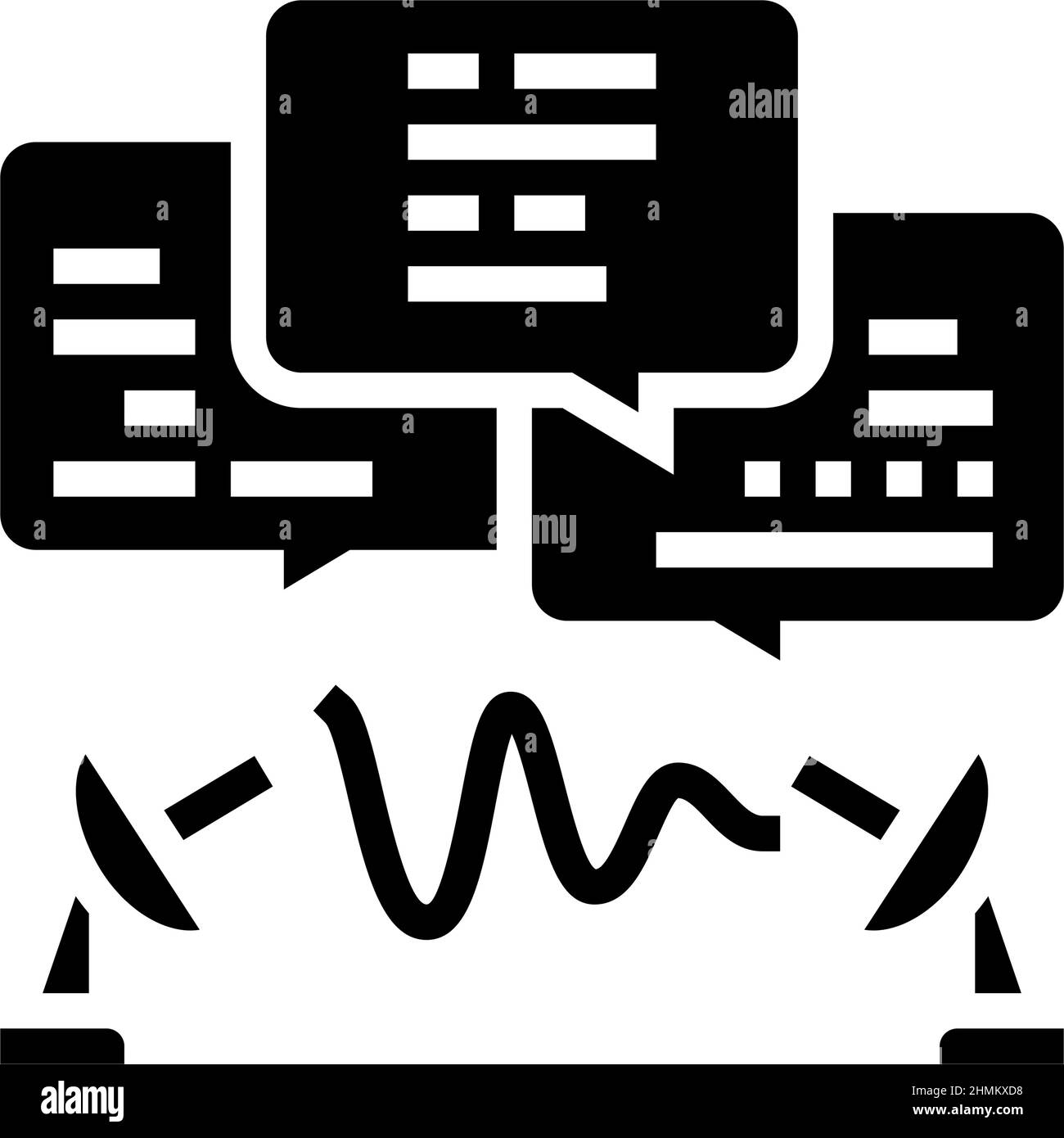 communication process glyph icon vector illustration Stock Vector Image ...