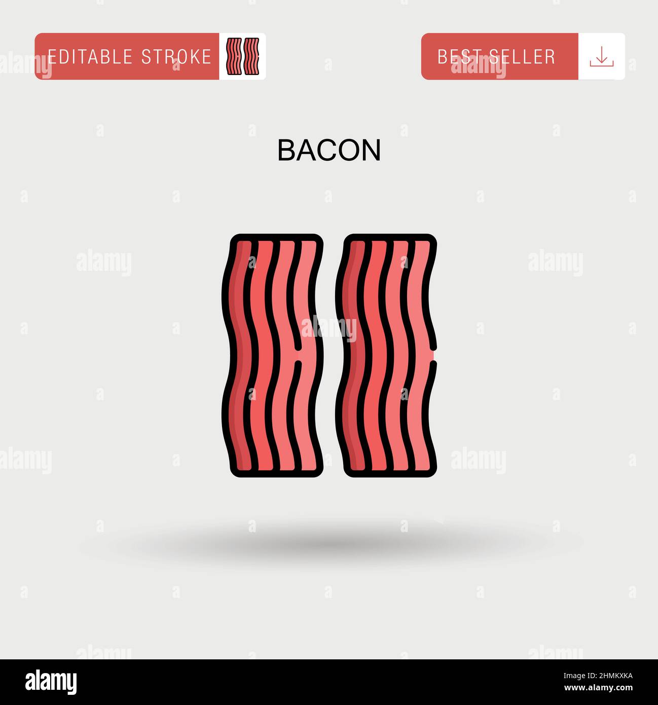 Bacon Simple vector icon Stock Vector Image & Art - Alamy
