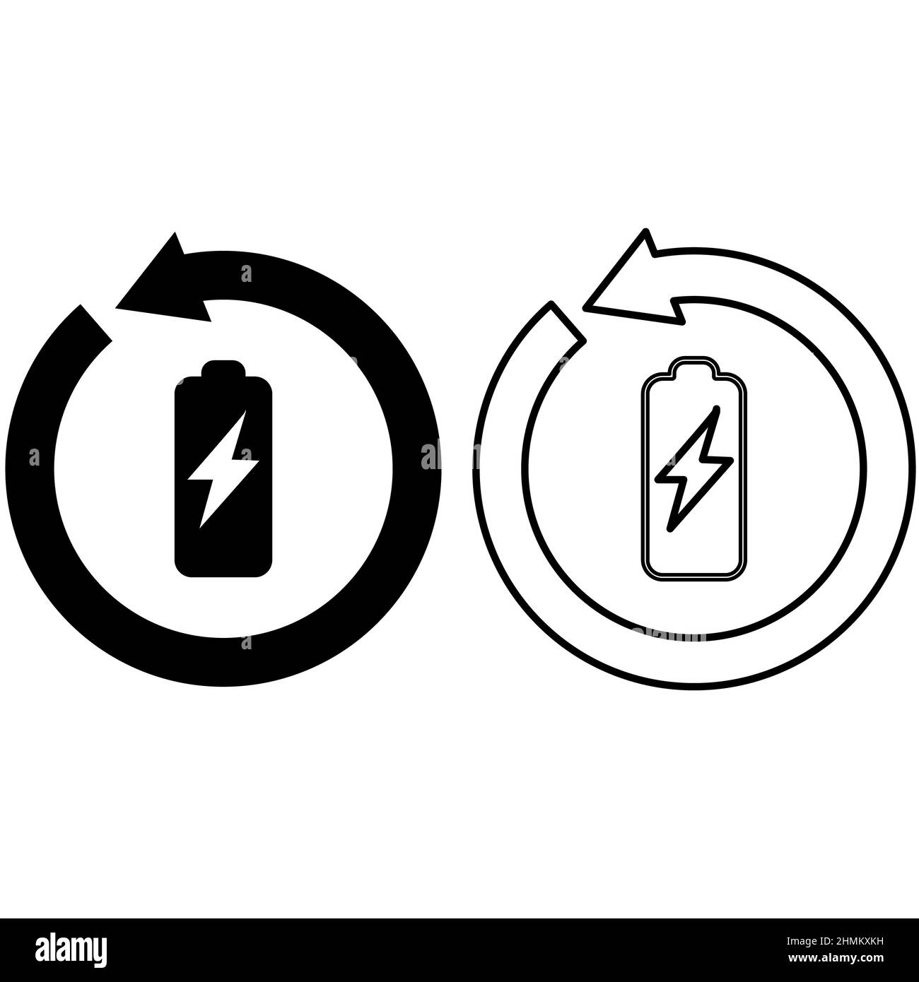 battery recycling icon on white background. battery recycling sign ...