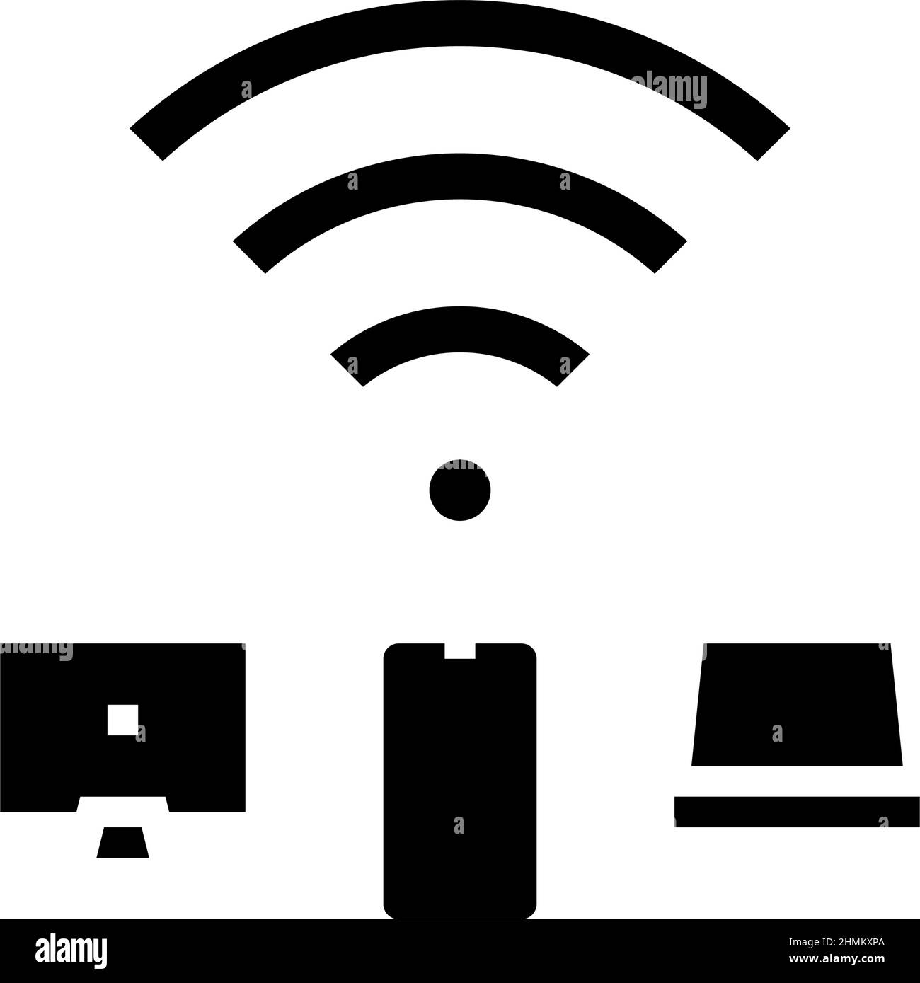 internet connection devices glyph icon vector illustration Stock Vector ...