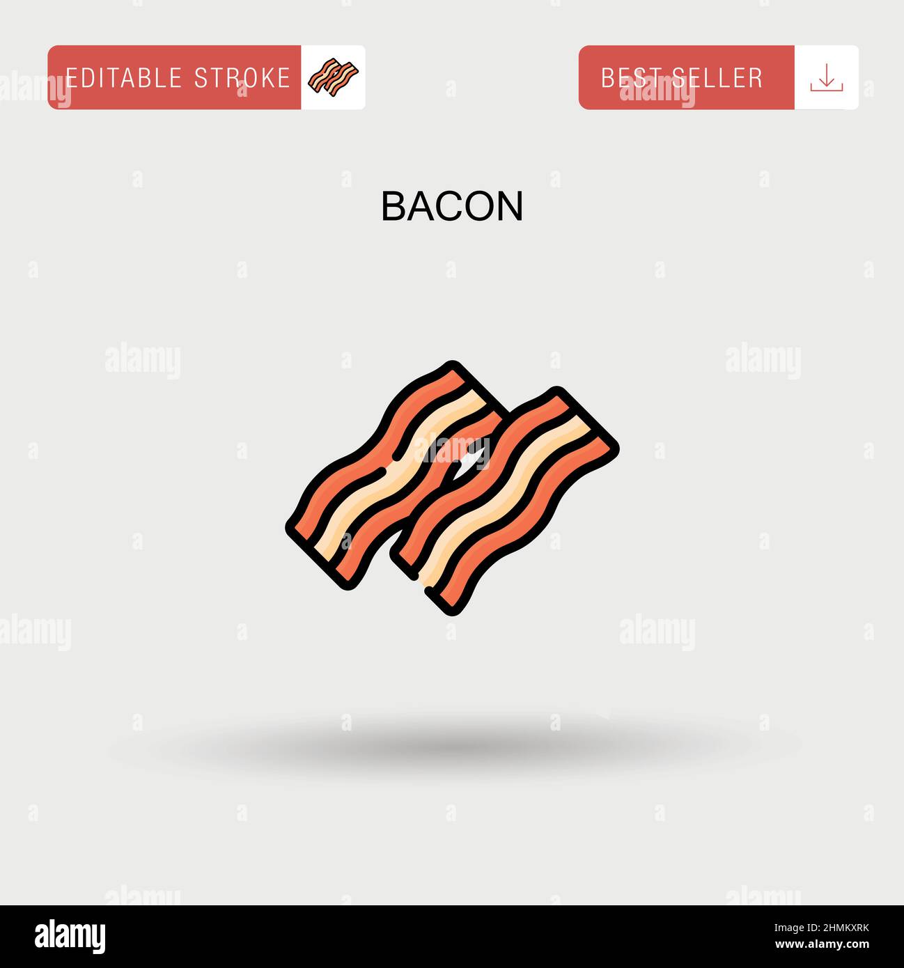 Streaky bacon cooked Stock Vector Images - Alamy