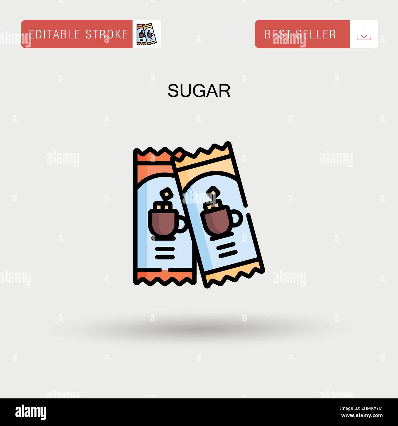 Sugar spoon line outline Stock Vector Images - Alamy