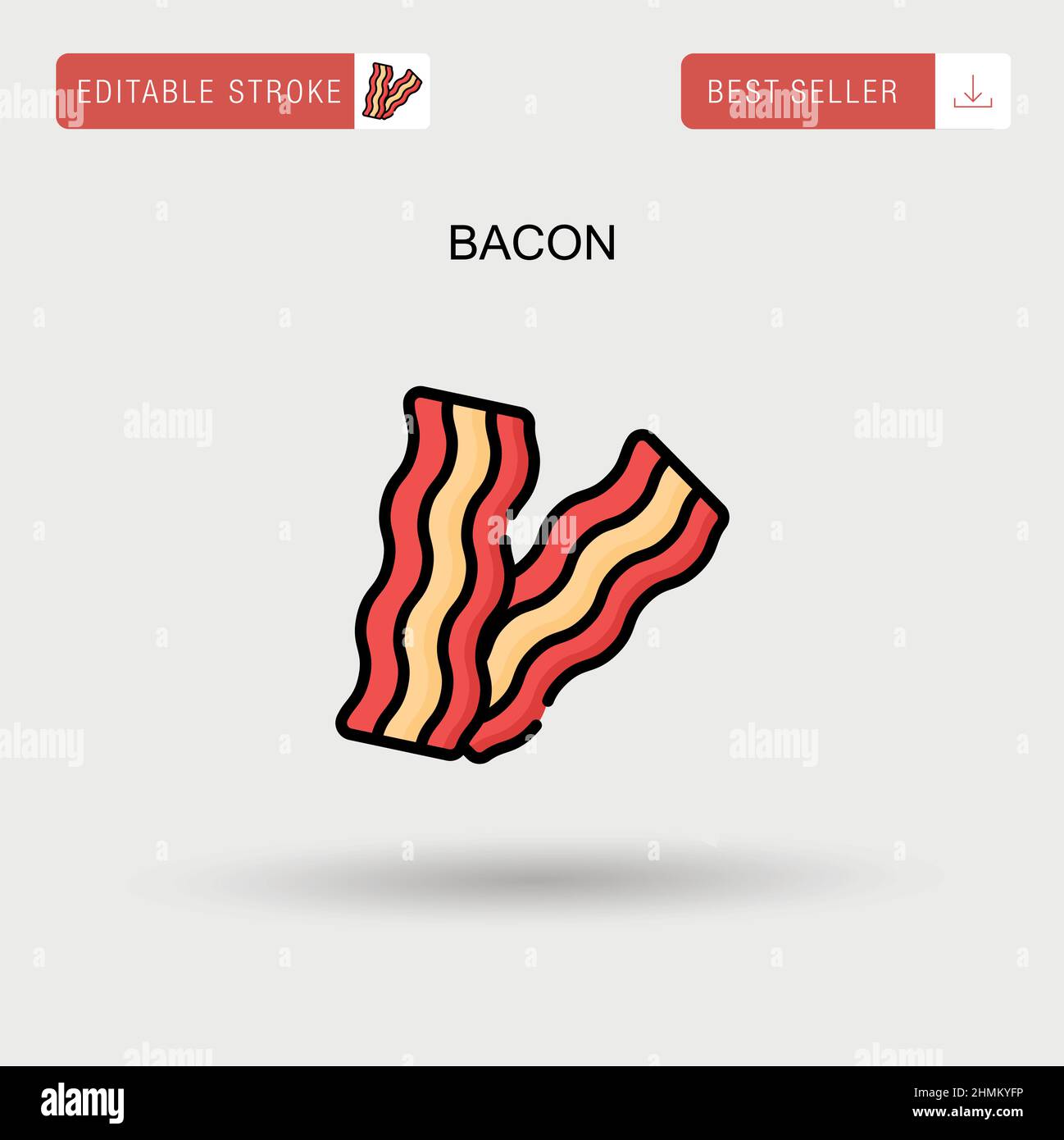 Bacon Simple vector icon Stock Vector Image & Art - Alamy