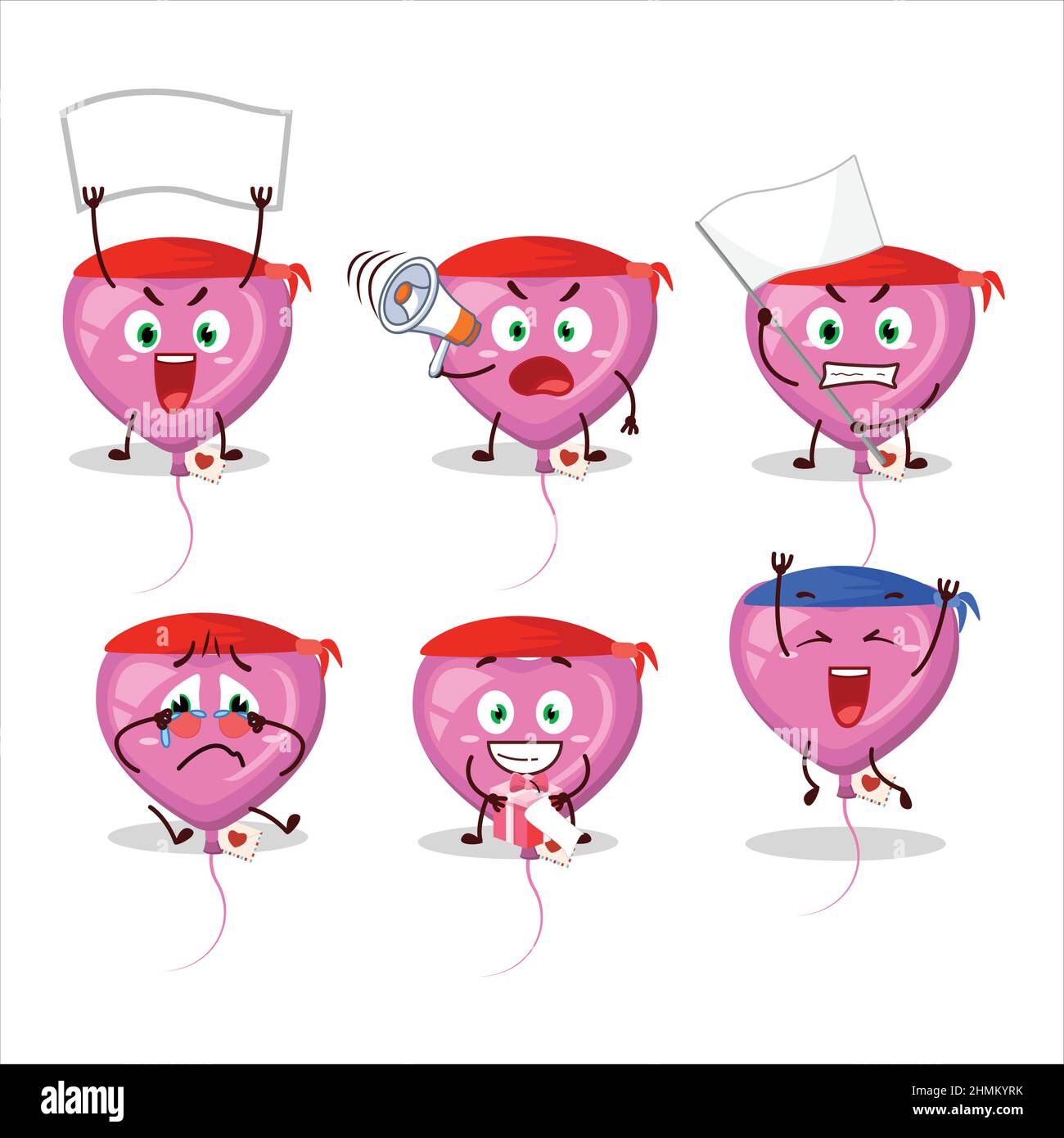 Mascot design style of pink love balloon character as an attractive ...