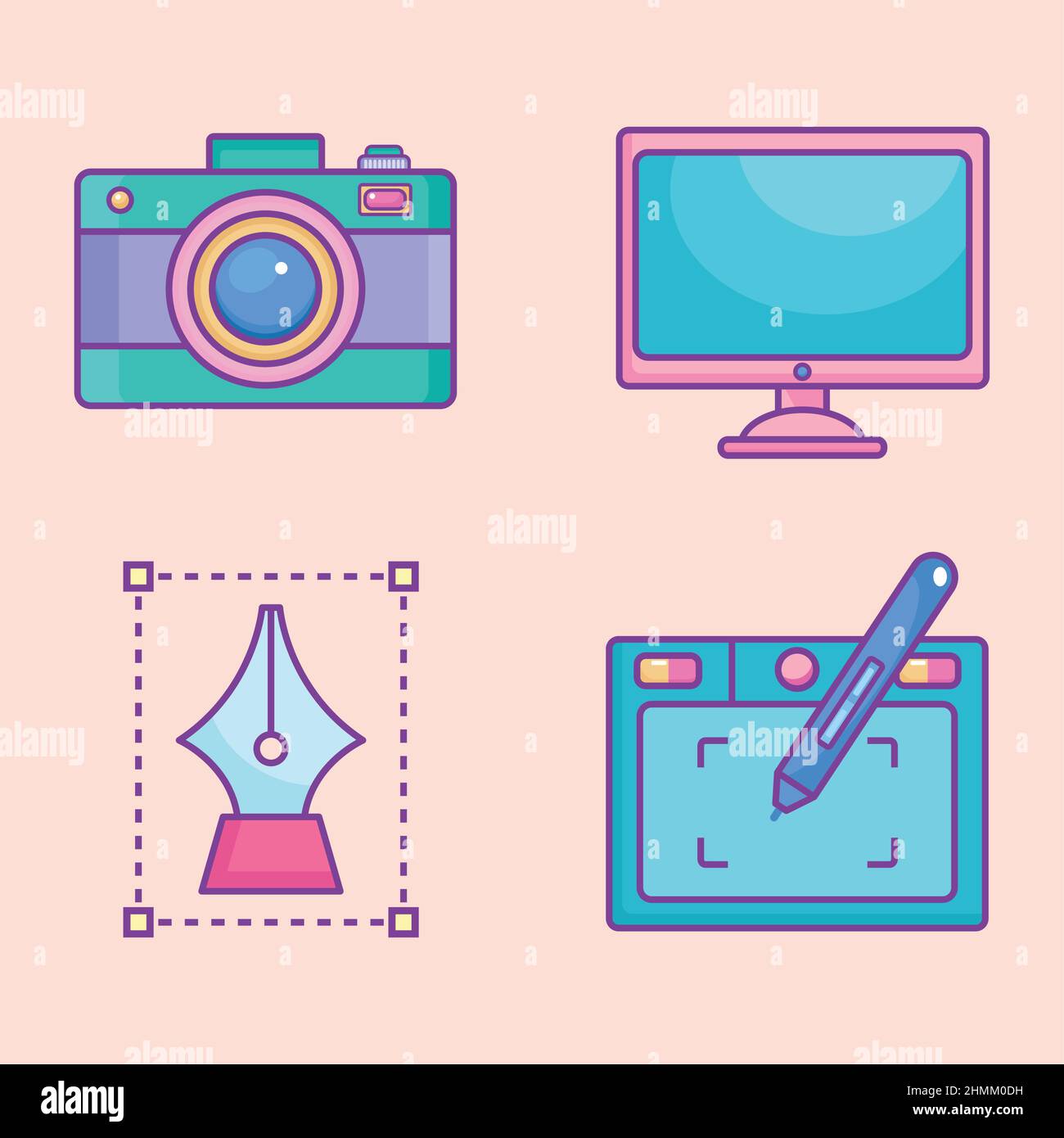 icons with design digital tools Stock Vector Image & Art - Alamy