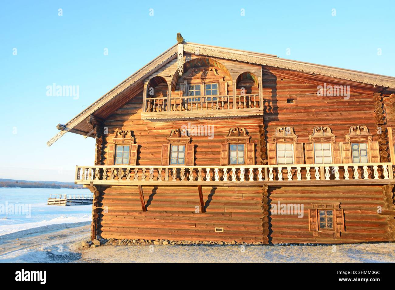 Old wooden monastery on Kizhi island. Russia, Karelia. Winter Stock ...