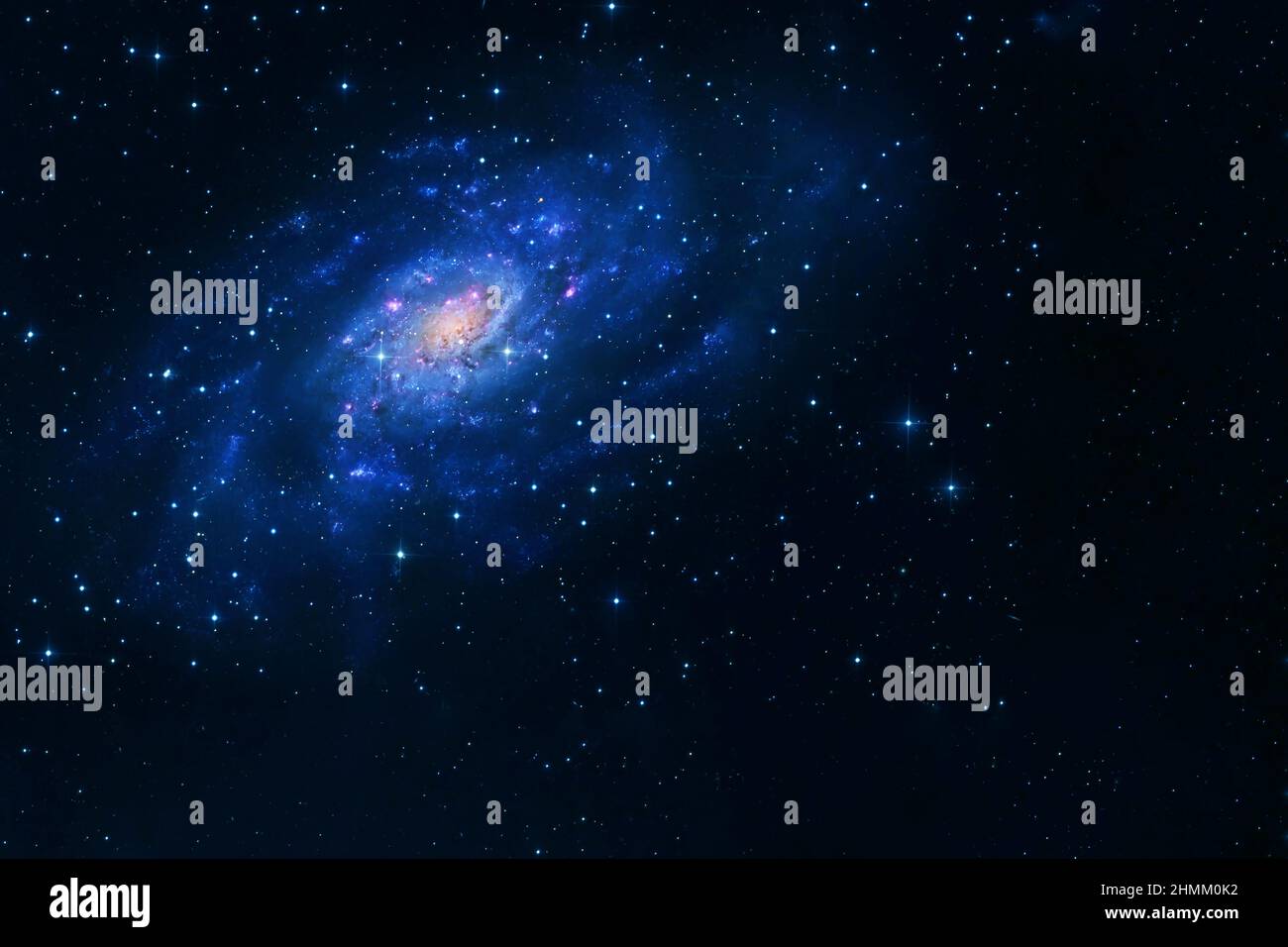 Blue spiral galaxy. Elements of this image furnished by NASA. High ...