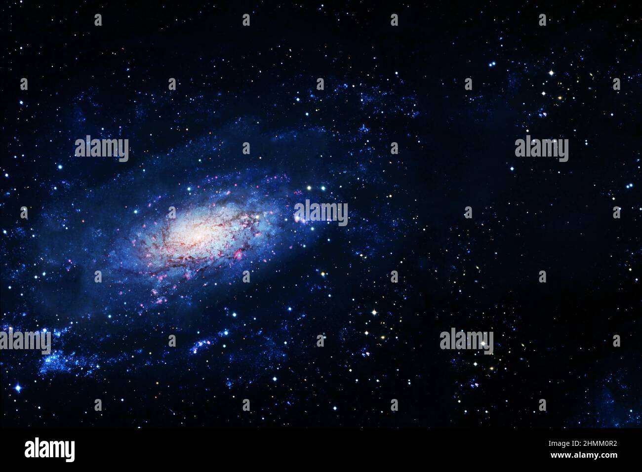 Blue spiral galaxy. Elements of this image furnished by NASA. High ...