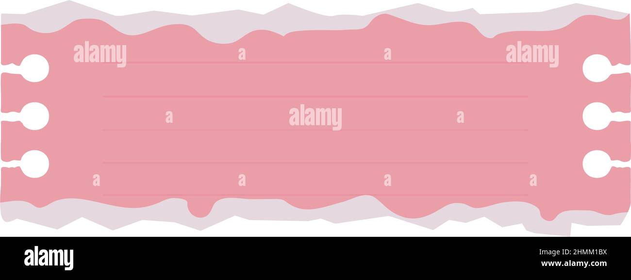 pink torn notebook page on white background Stock Vector Image & Art ...