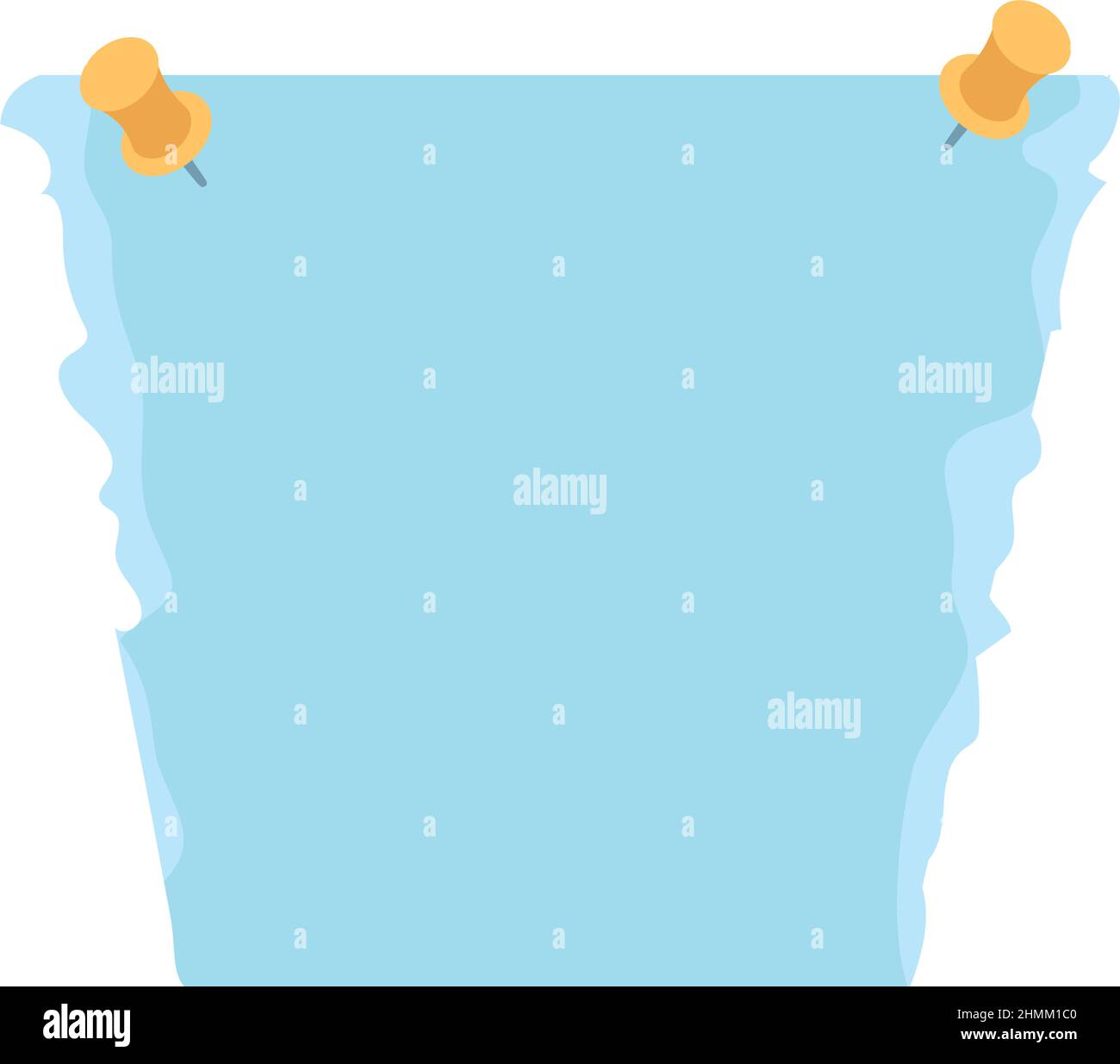 ripped paper with yellow pins on white background Stock Vector Image ...