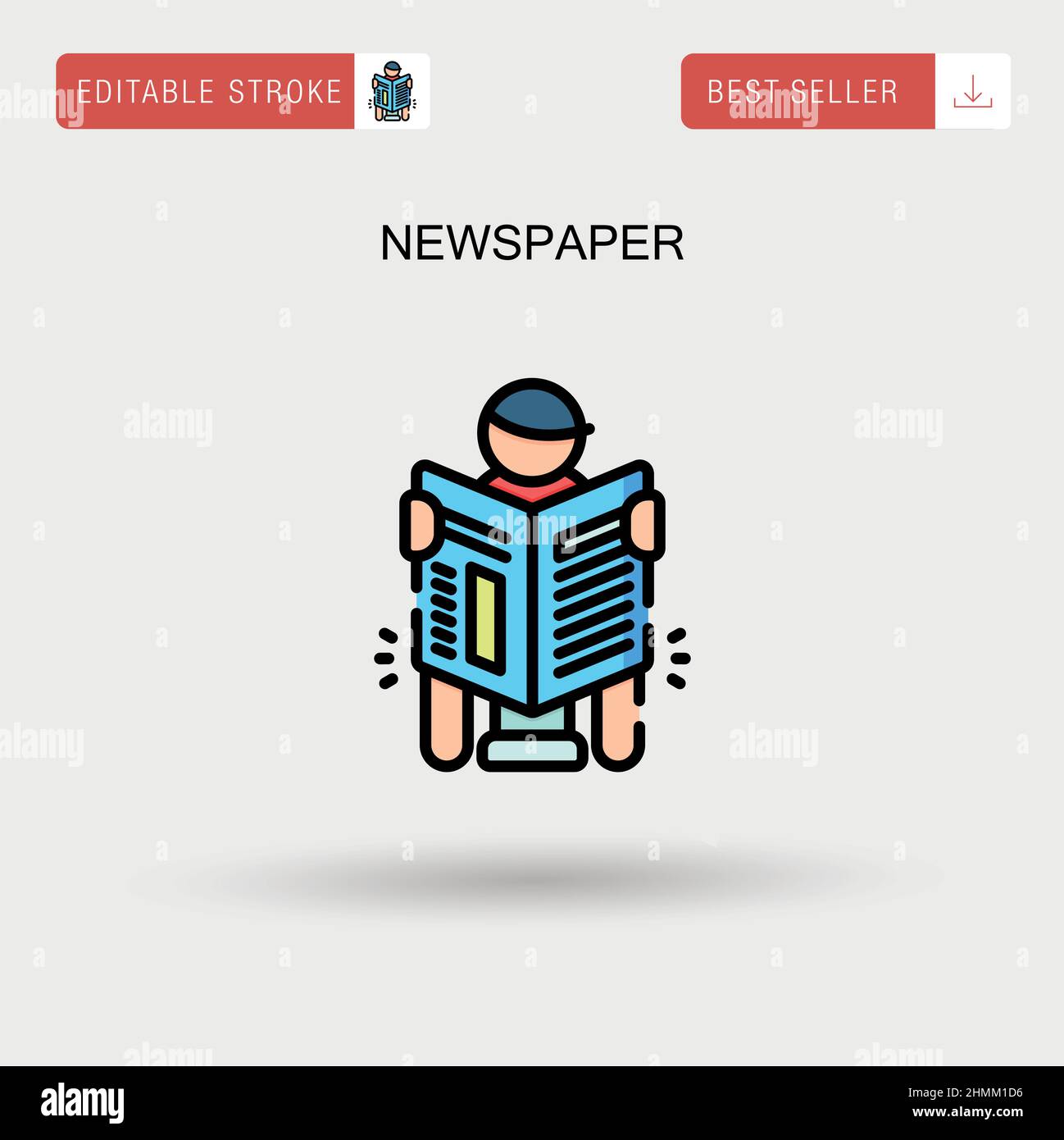 Newspaper Simple vector icon Stock Vector Image & Art - Alamy