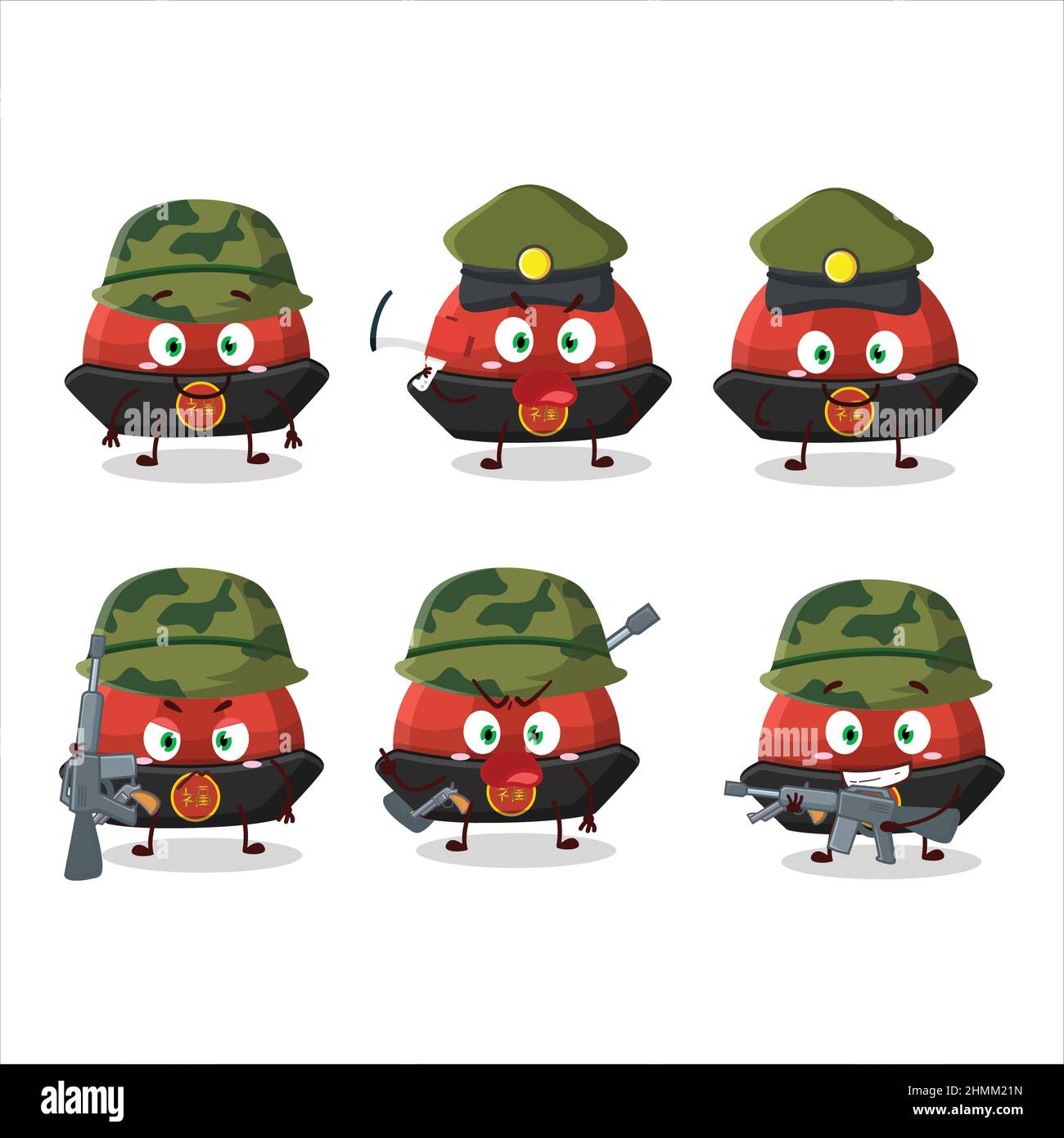 A charming soldier red chinese traditional hat cartoon picture bring a ...