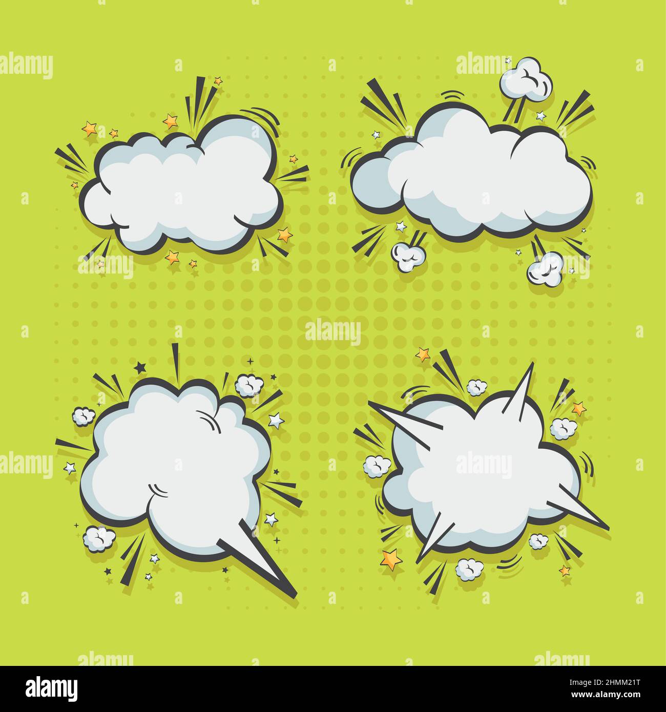pop art discussion cloud icon set Stock Vector Image & Art - Alamy
