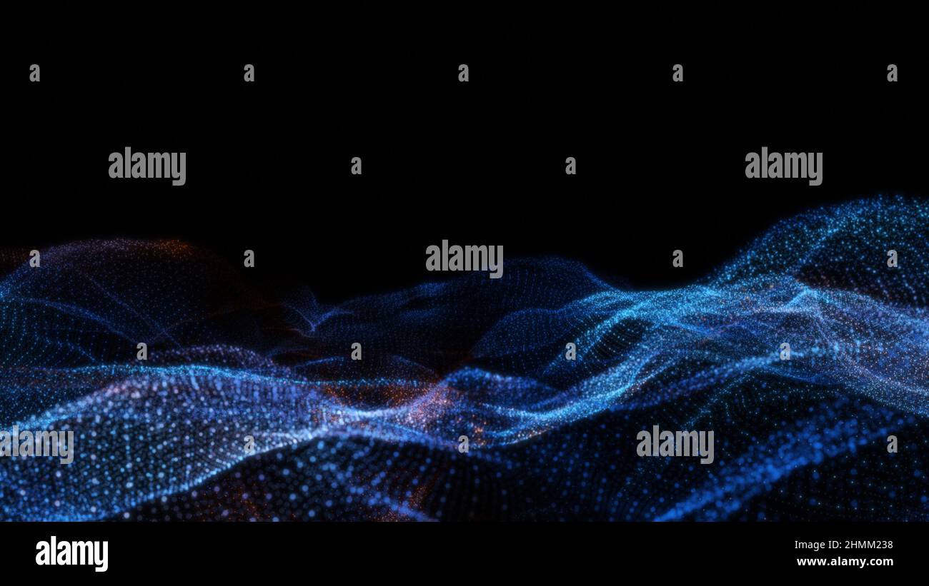 Dark digital particle wave field hi-res stock photography and images ...
