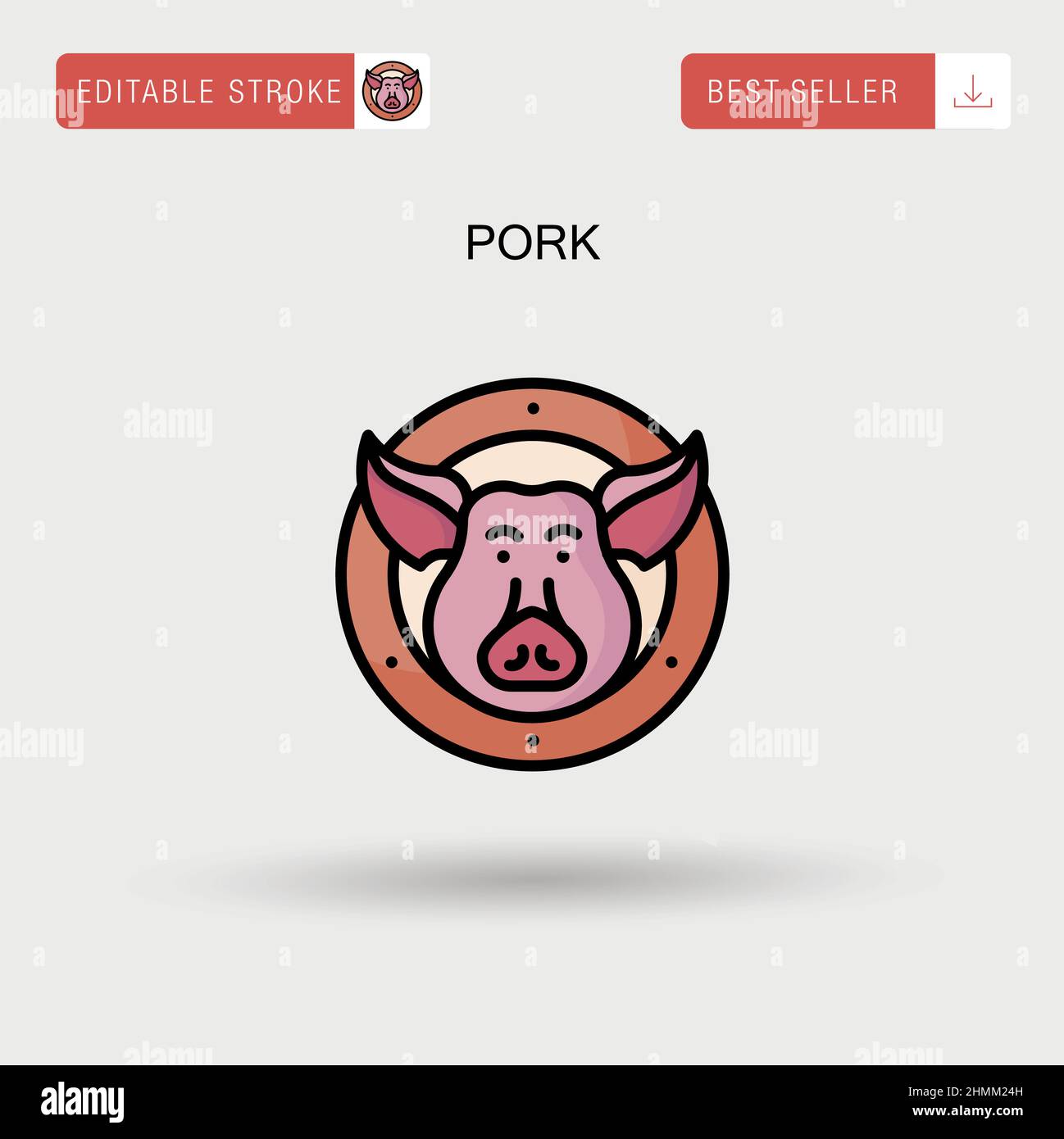 Pork Simple vector icon Stock Vector Image & Art - Alamy