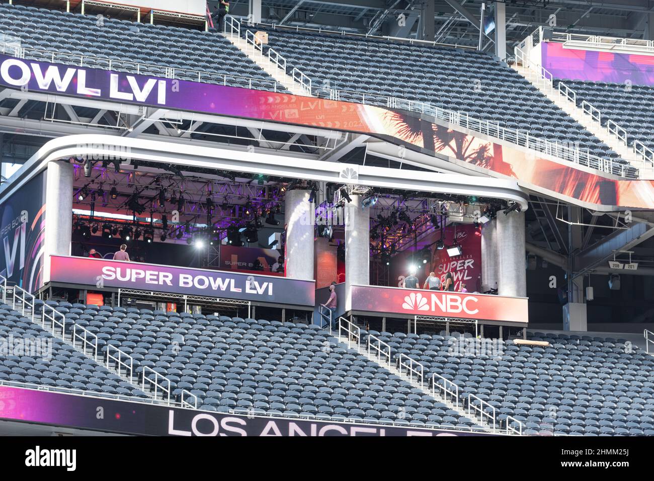 Inglewood, USA. 10th Feb, 2022. The TV studio of the broadcasting ...